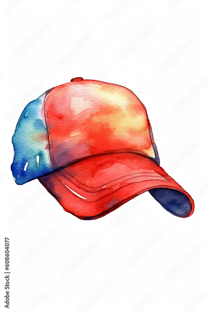 cap hat watercolor clipart cute isolated on white background Stock ...