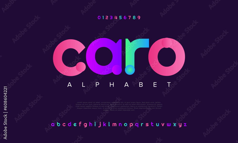 Caro abstract digital technology logo font alphabet. Minimal modern ...