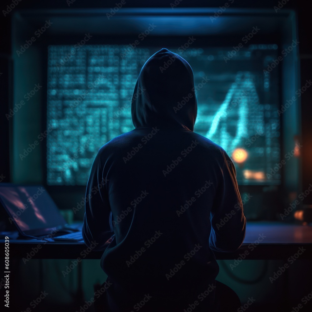 Anonymous Hacker, Hacking on Laptop Computer, Hoody Wearing Hack Genius ...