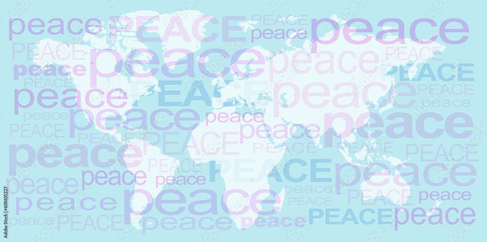 WORLD PEACE concept wall art template - background is a simple diagram ...