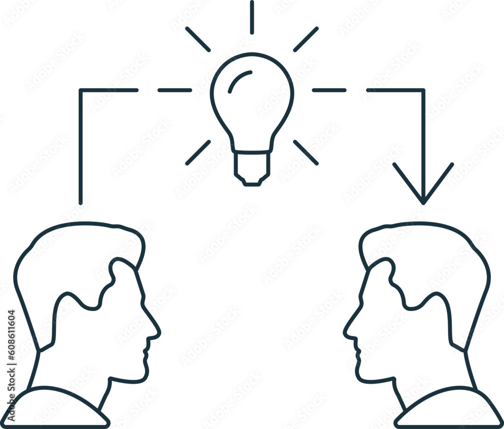 Share idea icon. Monochrome simple sign from idea collection. Share ...