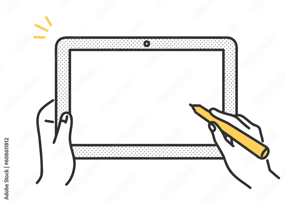 タブレット端末を操作するイメージイラスト素材 Stock Vector | Adobe Stock