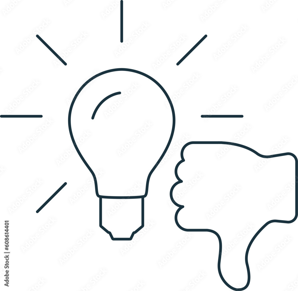 Vetor de Bad idea icon. Monochrome simple sign from idea collection ...