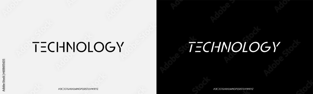 Alphabet. Thin segment line font, minimalist type for modern futuristic ...