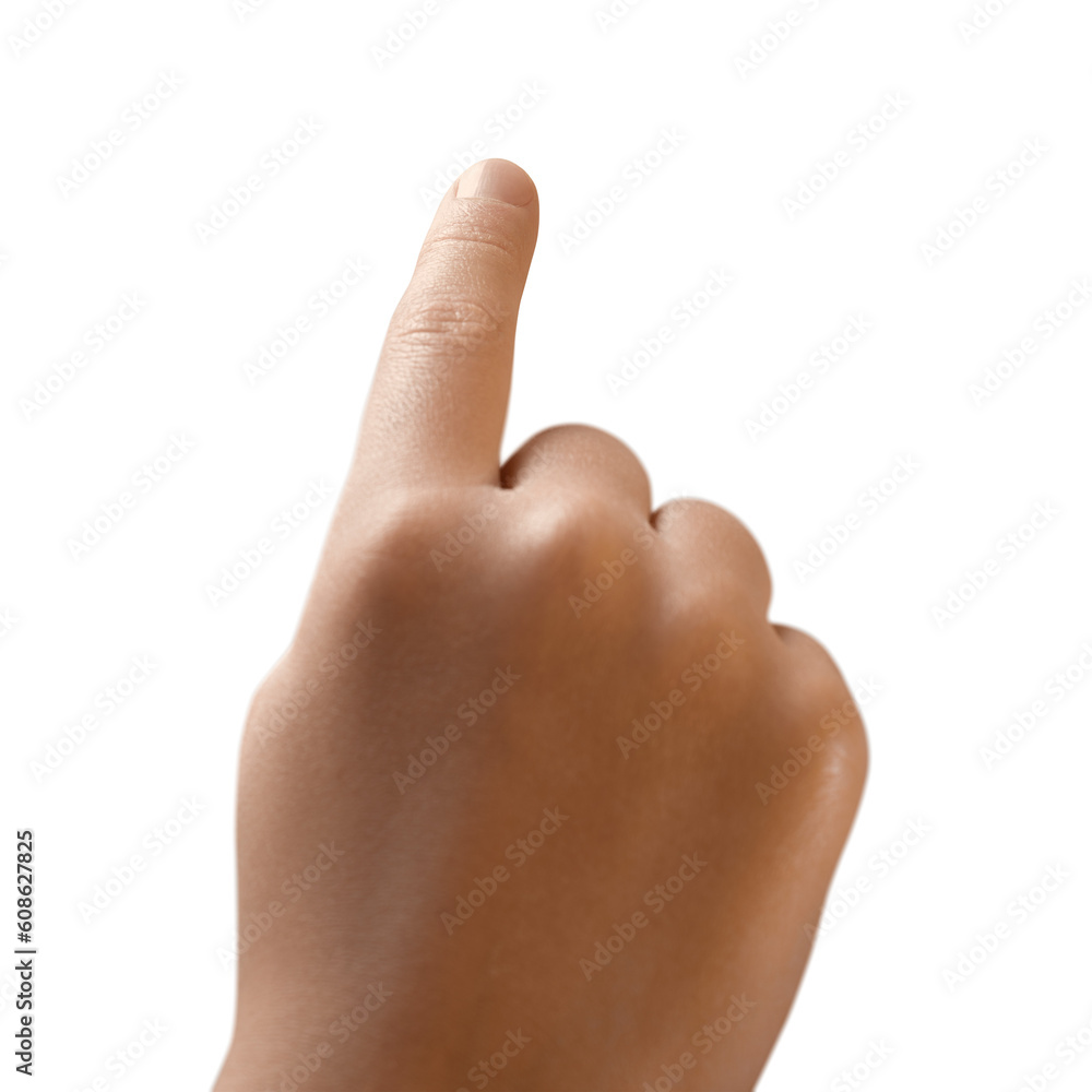 Index of a child's right hand. Child hand touching display or pointing ...