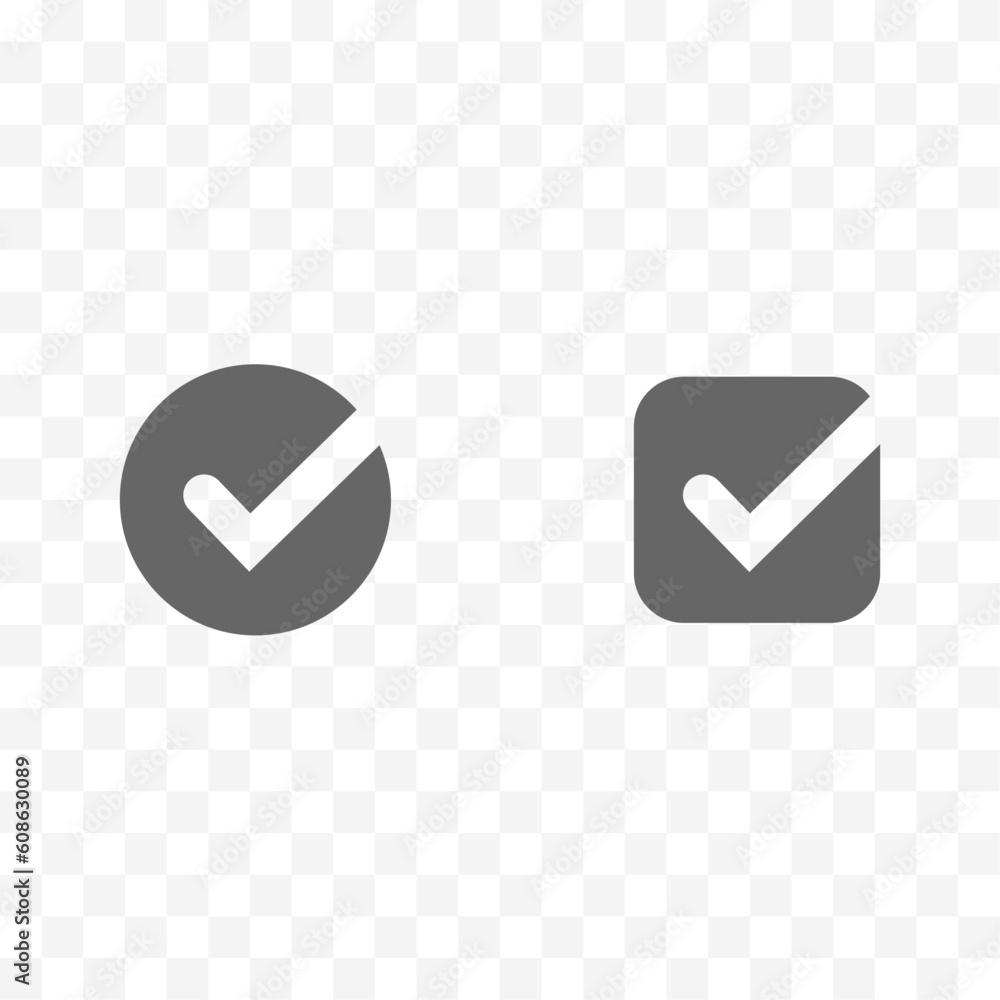 Checkmark icon. Tick or check mark symbol black color. Easily editable ...