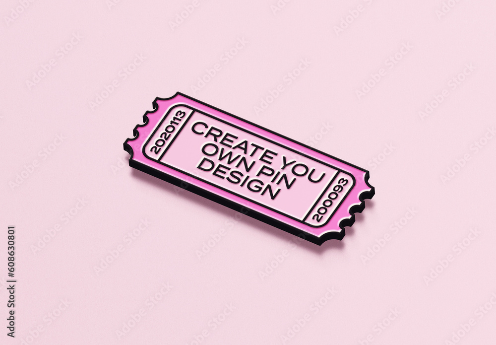 Enamel Pin Mockup Template Card Logo Soft Apparel Clothes Stock ...