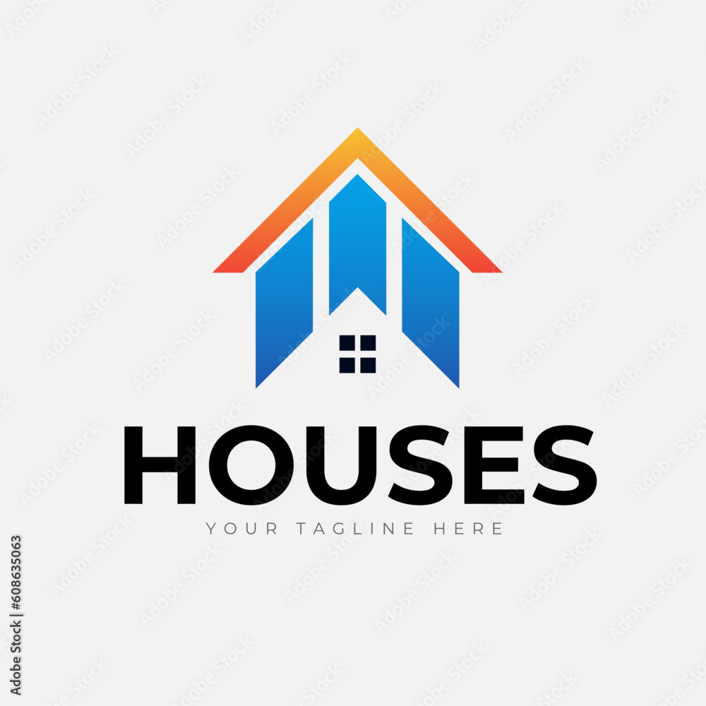 Houses Modern Logo Abstract logo design fully editable template for ...