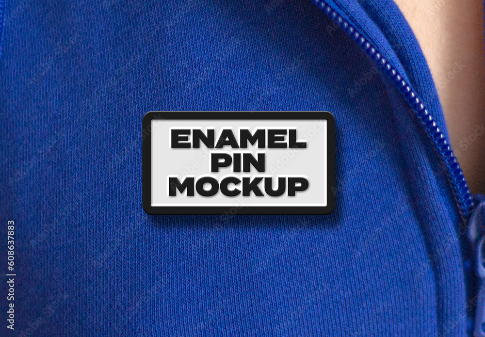 Enamel Pin Mockup Template Card Logo Soft Apparel Clothes Stock ...