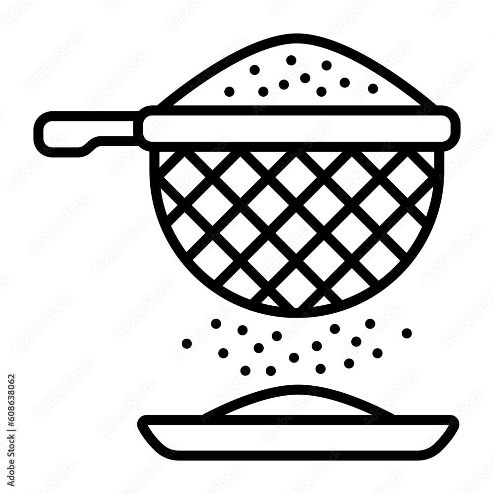 Wheat mesh filter vector line icon design, Bakery and Breadsmith symbol ...