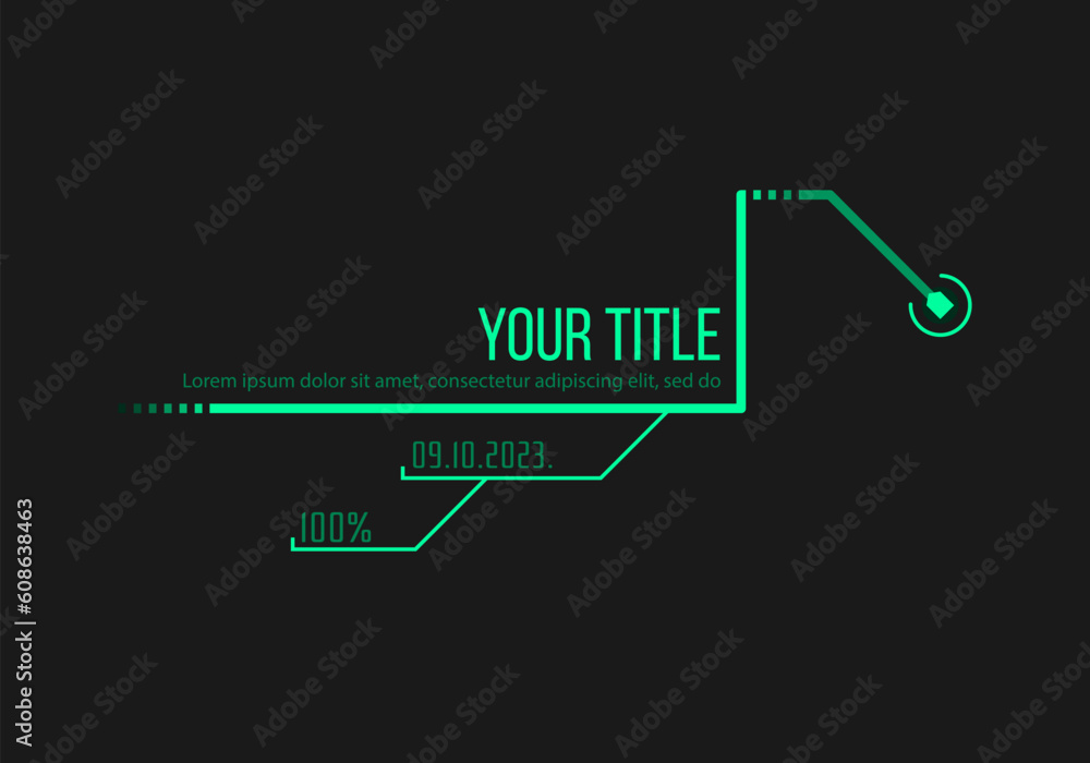 Callout headers on black background. Set of HUD futuristic sci-fi frame ...