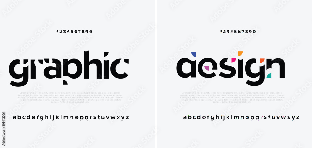 Vetor de Graphic design modern minimal urban alphabet simple typography ...