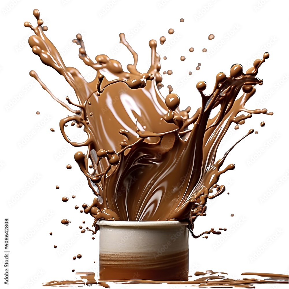 Chocolate cream splash isolated on white background Stock Illustration ...