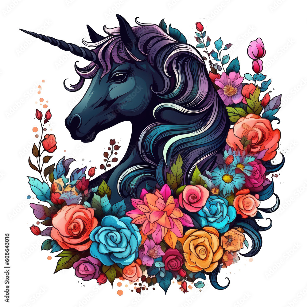 Unicorn Fantasy Illustration of a Magnificent and Beautiful Magical ...