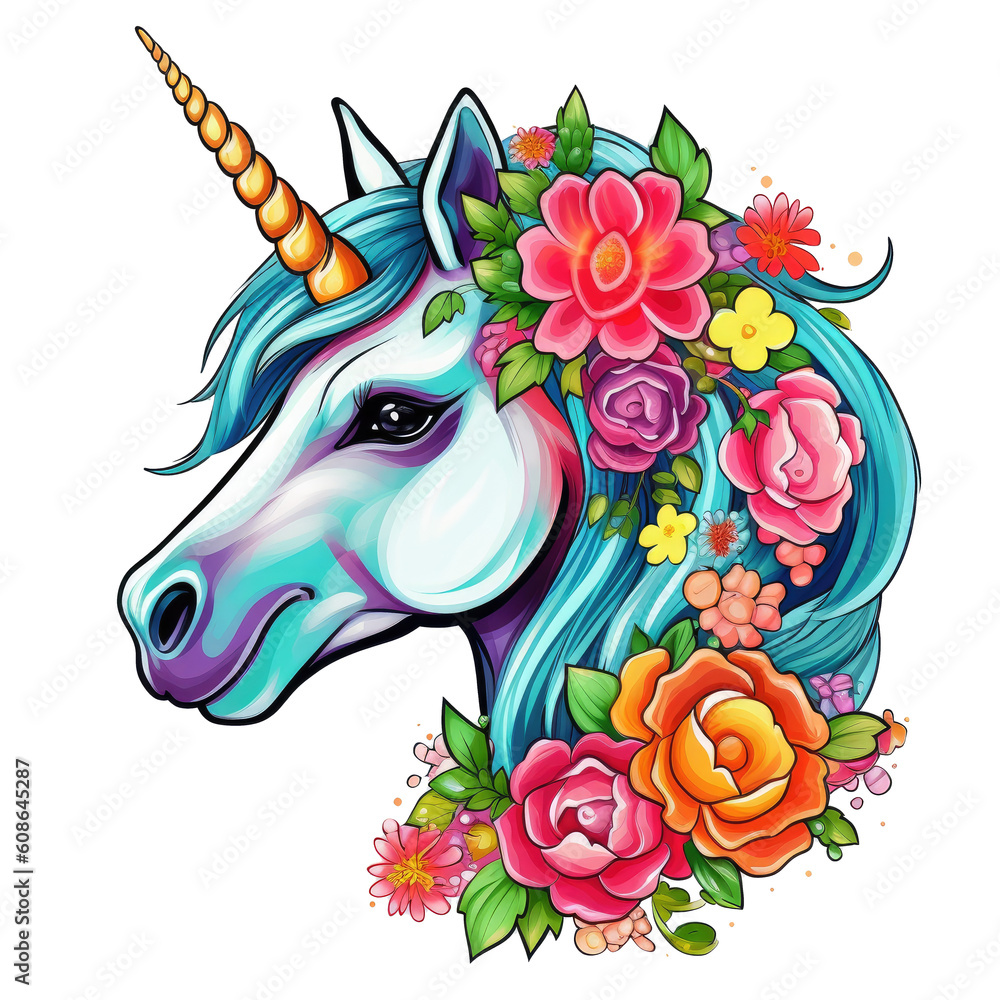 Unicorn Fantasy Illustration of a Magnificent and Beautiful Magical ...