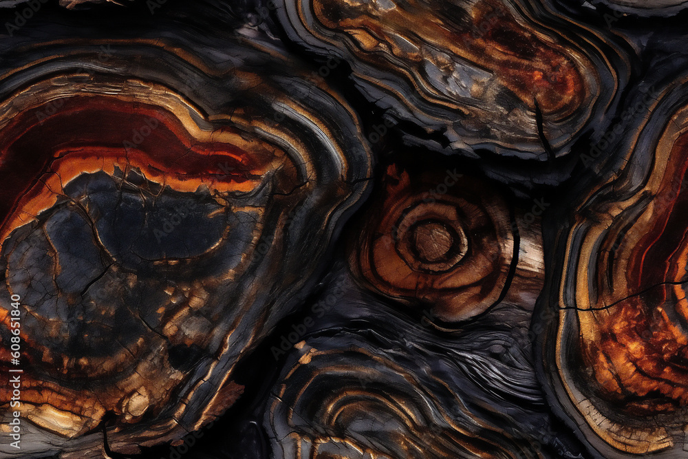 AI generated seamless texture background of Obsidian volcanic mineral ...