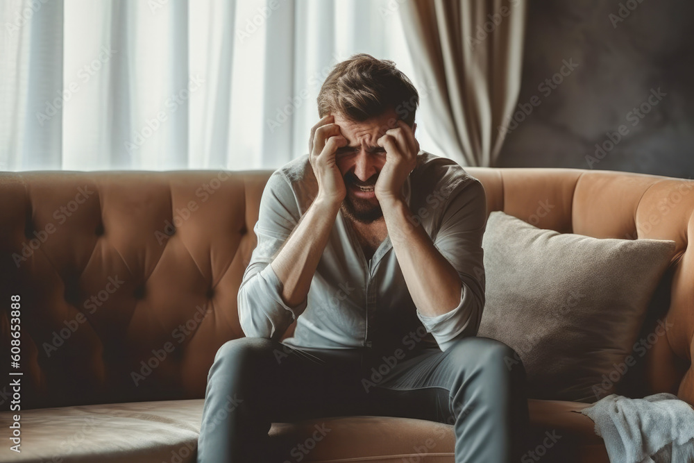 Upset news and sorrowful situation. Crying man. Sad despair man ... Upset news and sorrowful situation. Crying man. Sad despair man ...