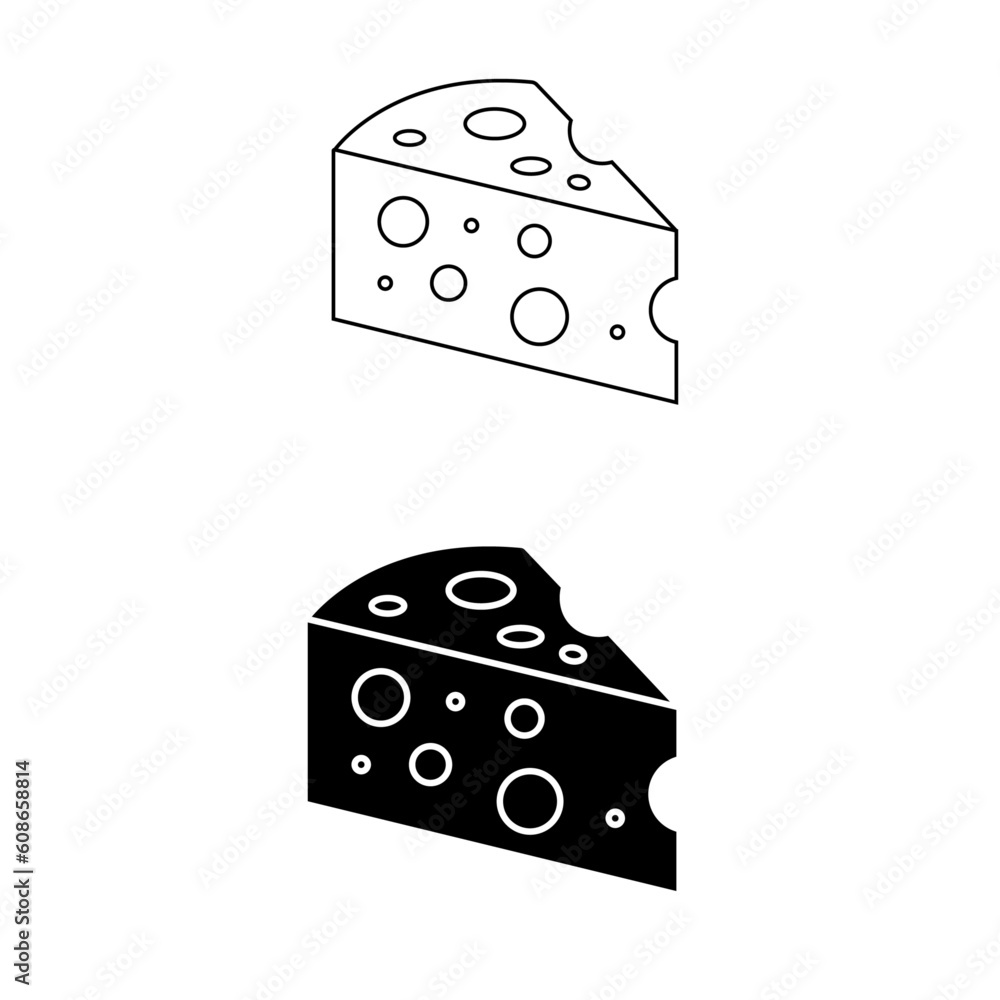 Cheese symbol, cheese slice icon, cheese wedge icon, dairy icon, food ...
