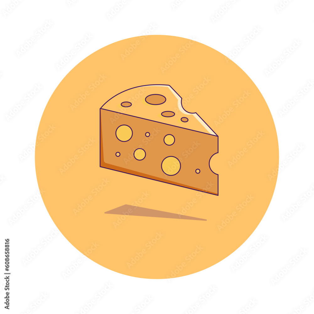 Cheese symbol, cheese slice icon, cheese wedge icon, dairy icon, food ...