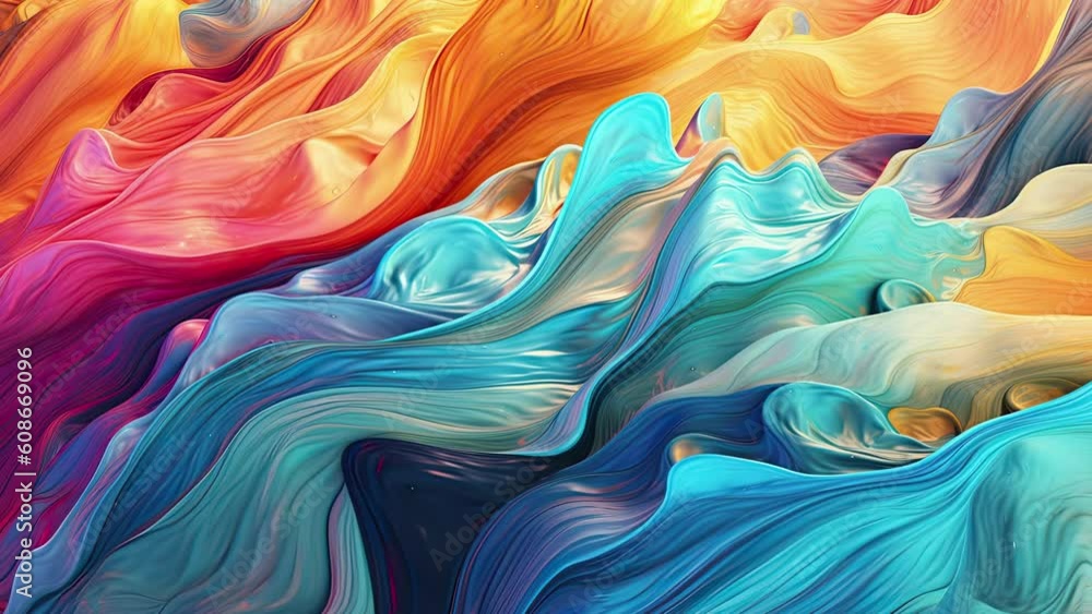 Liquid plastic material movement, abstract colored motion video ...