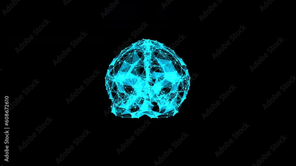 Abstract Technology Cyber Brain Plexus Background Fx/ 4k animation of ...