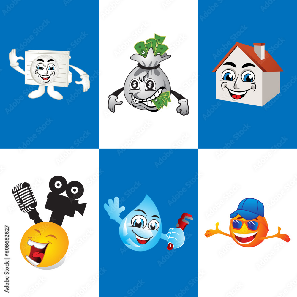 set of cartoon icons Stock Vector | Adobe Stock