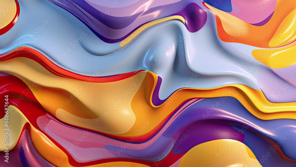 Liquid plastic material movement, abstract colored motion video ...