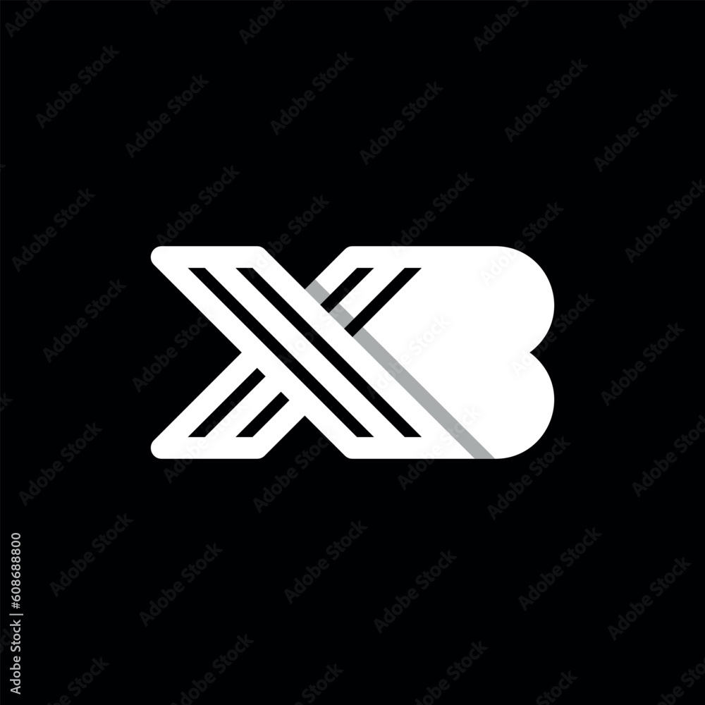 XB Logo monogram shape design template, line rounded design template ...