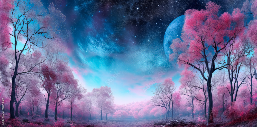 Milky above with stars and clouds, purple and dark azure, photo ...