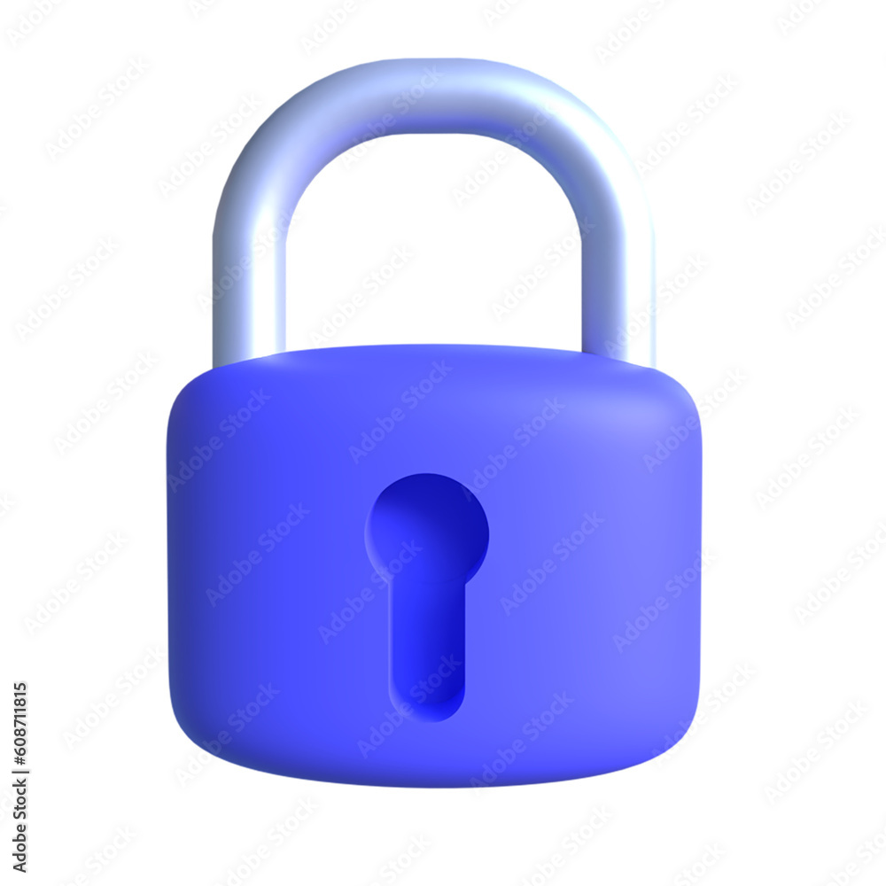 Padlock 3D Icon ui png transparent background Stock Illustration ...