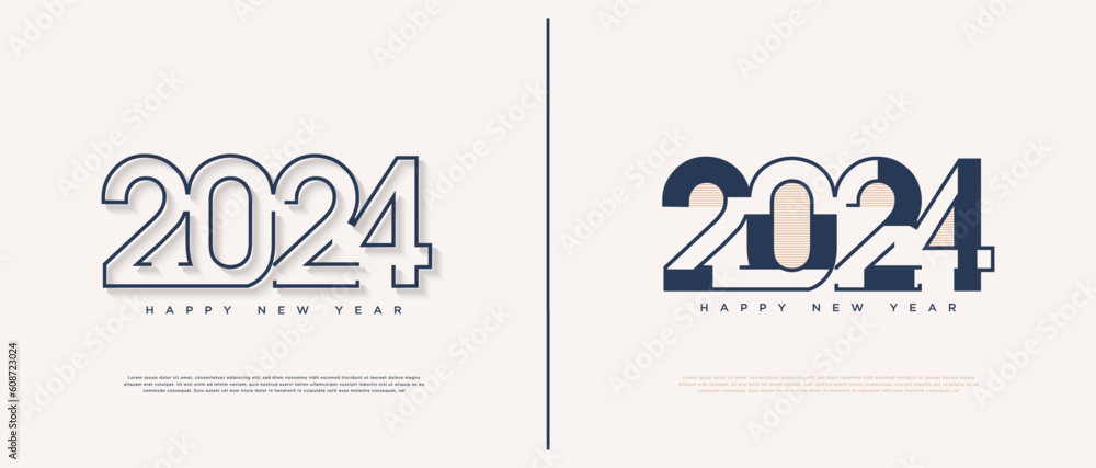 New Year's number 2024 with a different and simple-looking number ...