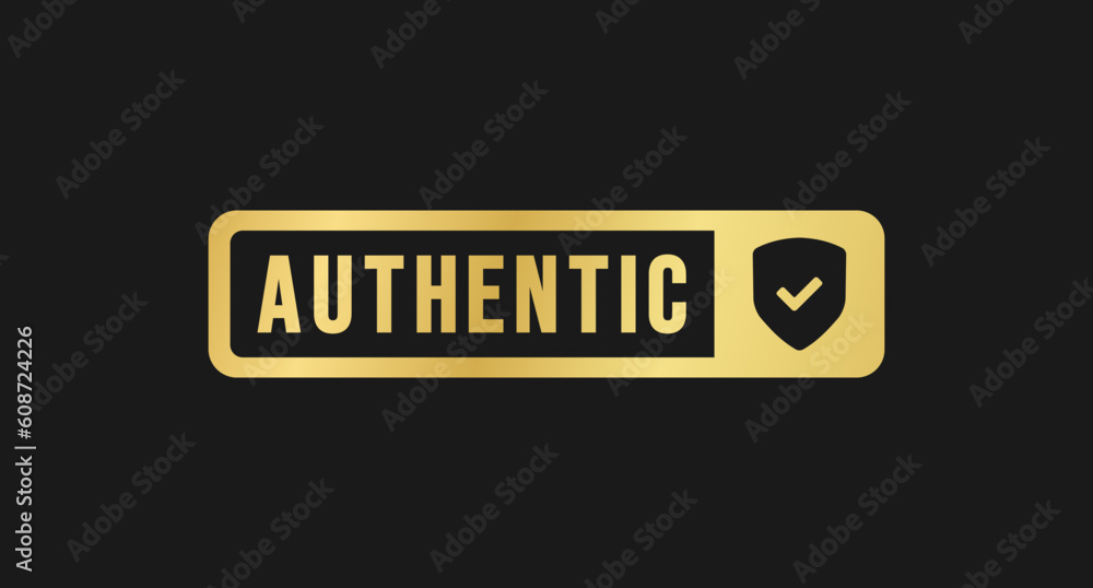 Authentic label or Authentic mark vector isolated in flat style. Best ...