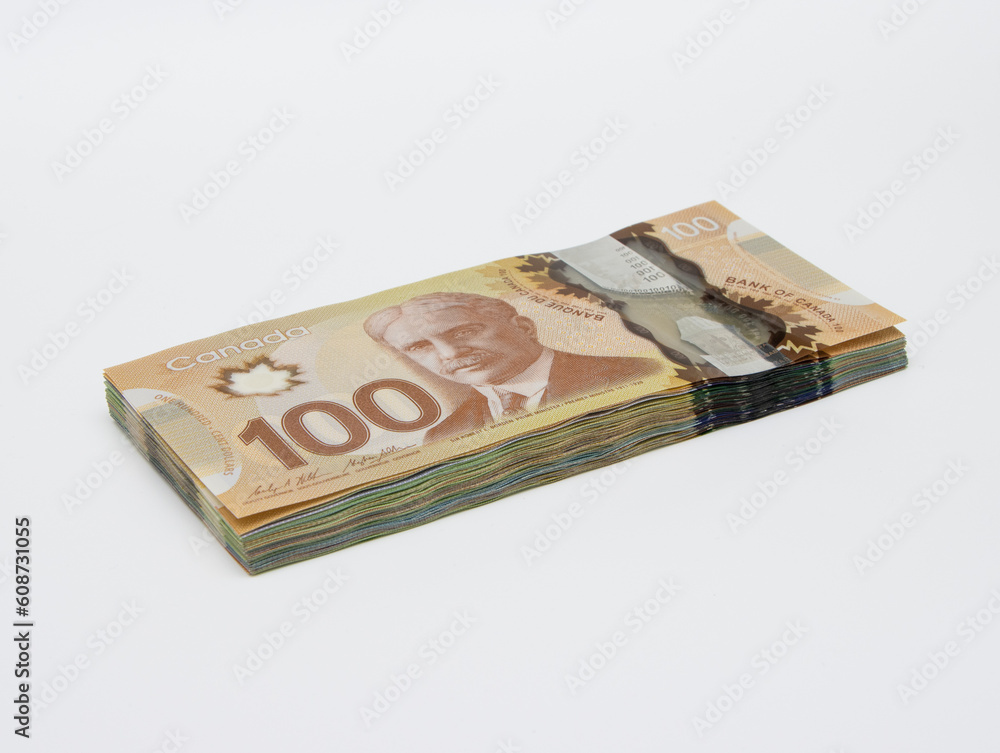 Stack of Canadian Dollar Bills, Canadian Currency, Stack of Cash, Stack ...