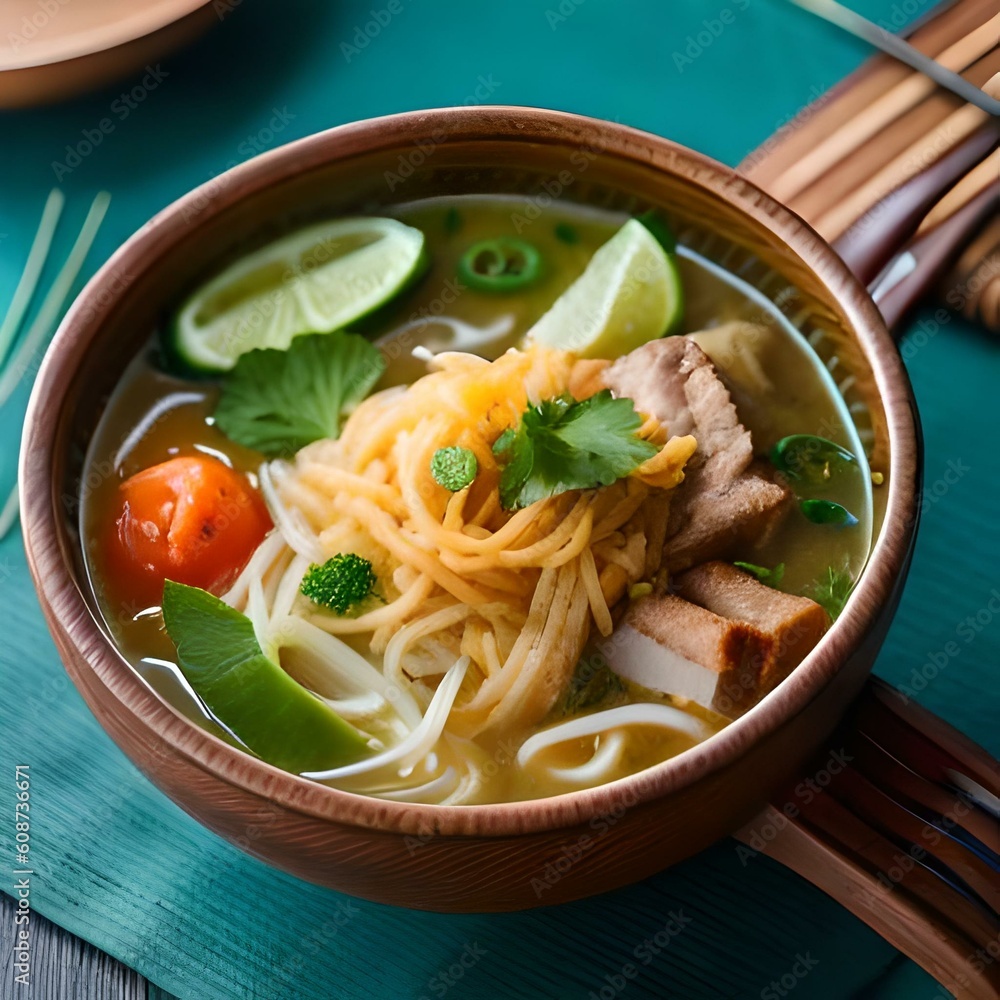 Explore the flavors of Indonesian Soto through a captivating image that ...