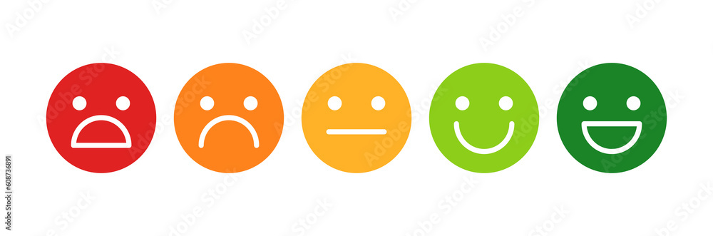 Happy, laughing, neutral, sad, upset, unhappy, shocked smile icon ...