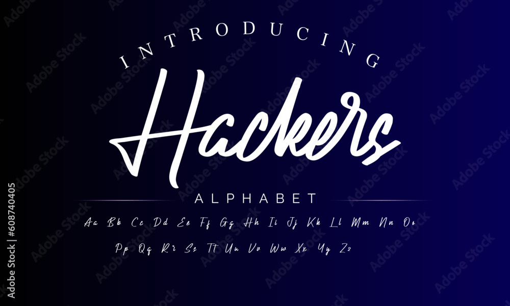 Hackers Signature Font Calligraphy Logotype Script Brush Font Type Font ...