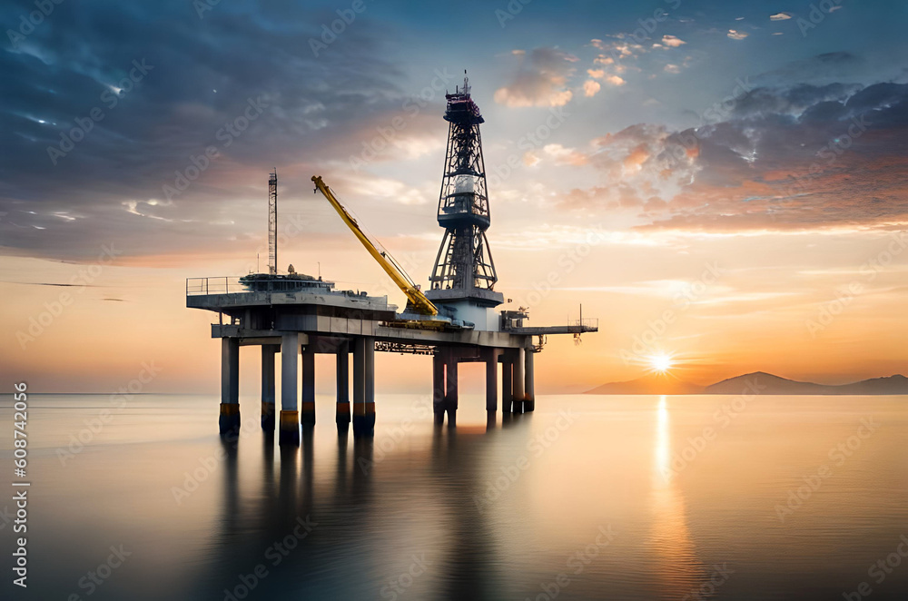 Oil Rig. A structure with equipment for drilling and servicing an oil ...