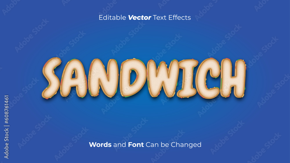 Editable Sandwich Vector Text Effect. Food Text Style Stock Vector ... Editable Sandwich Vector Text Effect. Food Text Style Stock Vector ...