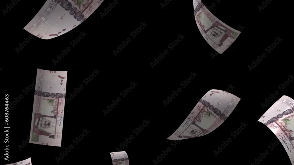 Falling Saudi Arabia Banknote Animation Background Stock Video | Adobe ...