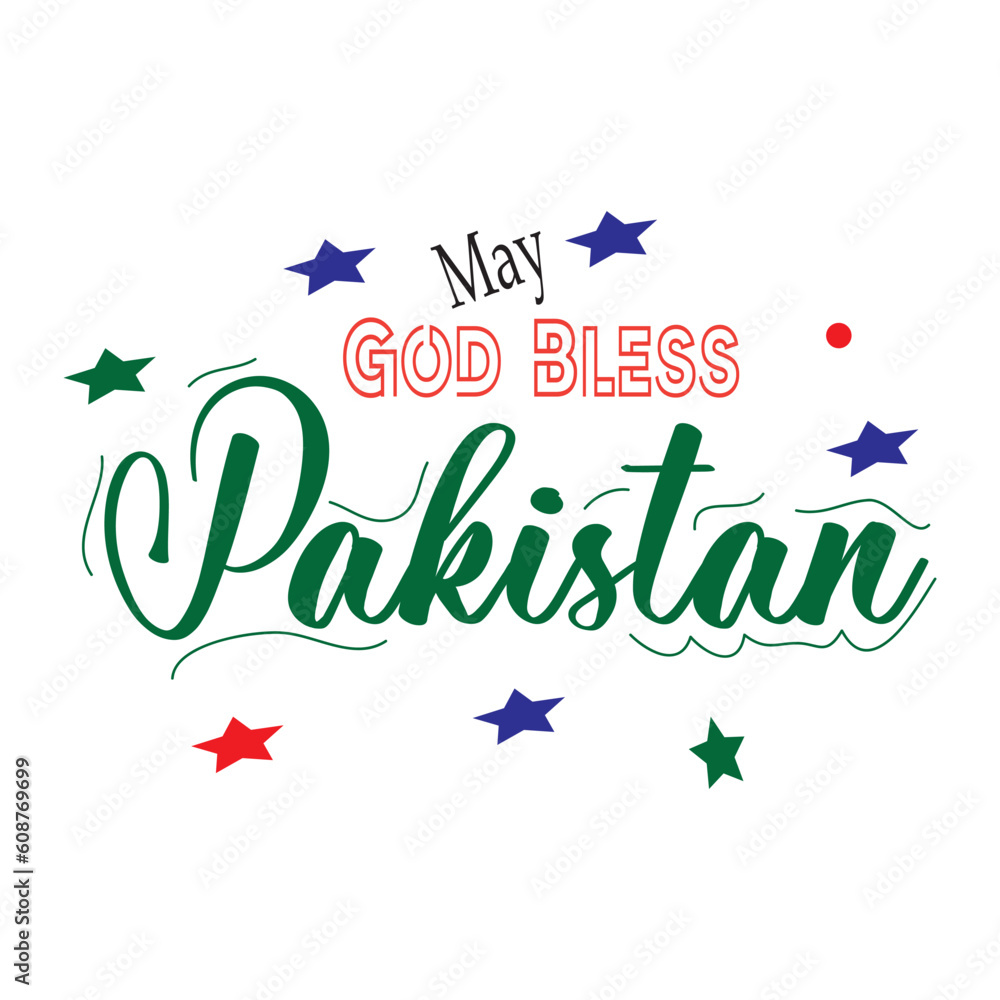 God bless pakistan, Spiritual and religion slogan quotes for vector ...