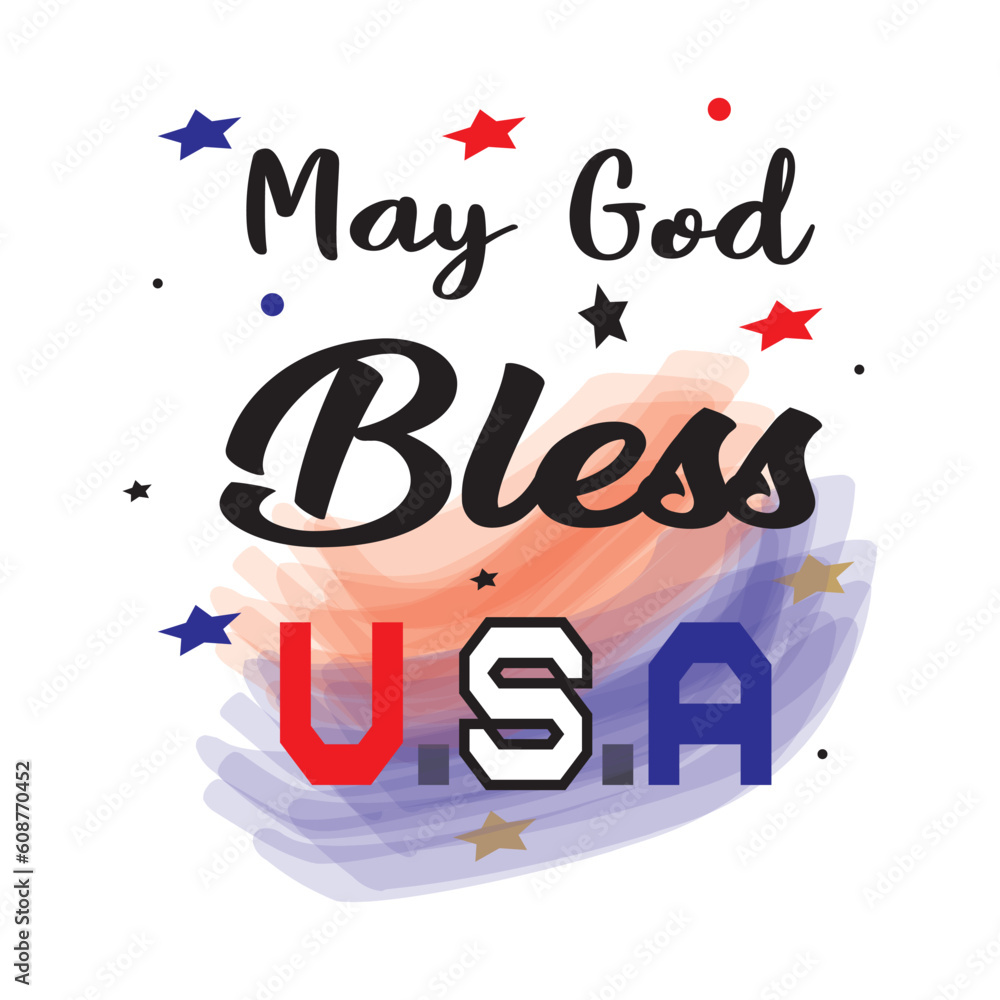 God bless America, Spiritual and religion slogan quotes for vector ...