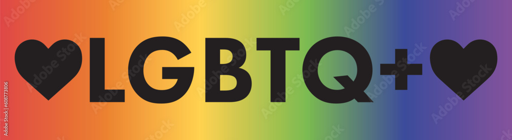 LGBTQ+ word banner vector illustration isolated on a gradient ...