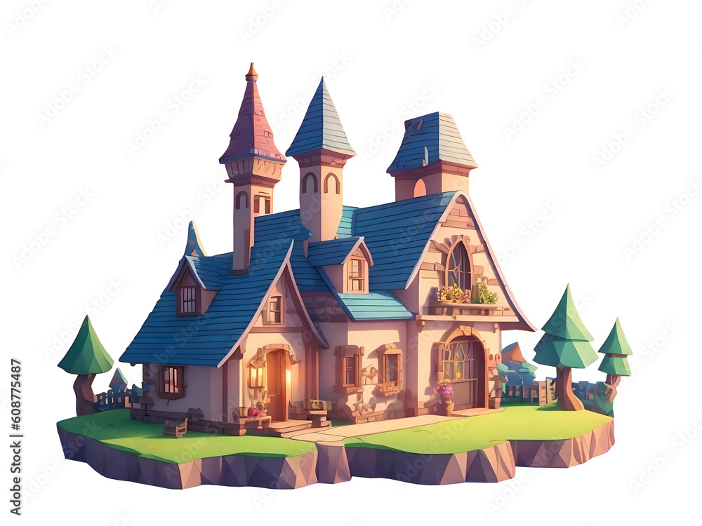 fairy tale house home castle palace transparent background png Stock ...