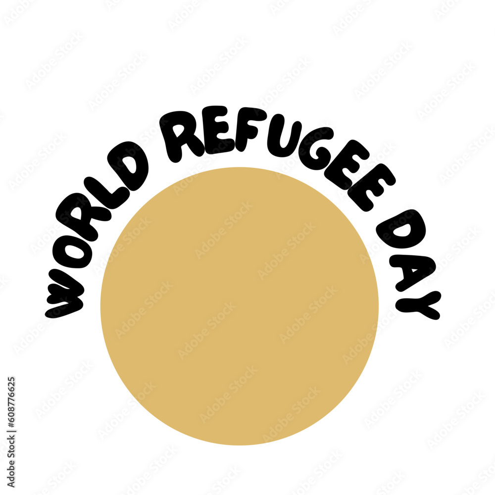 world refugee day text, world refugee day calligraphy, world refugee ...