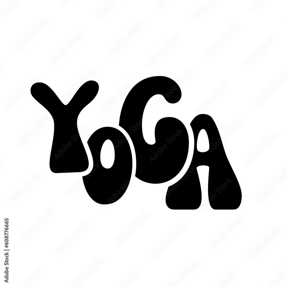 yoga text calligraphy, yoga lettering inscription, yoga clipart on ...