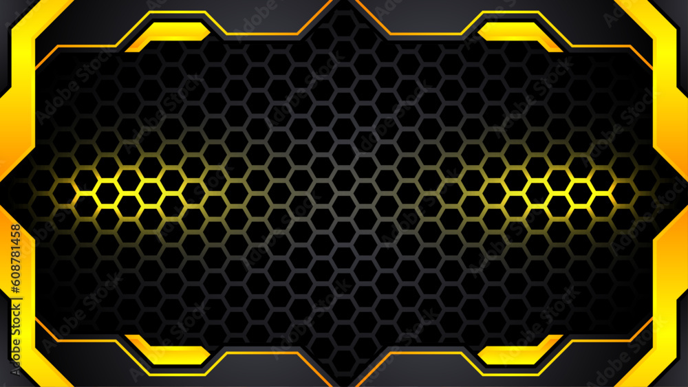 black and yellow futuristic gaming background. design of sport banner ...