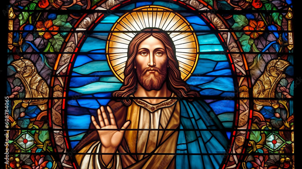 jesus christ stained glass designs Stock Illustration | Adobe Stock
