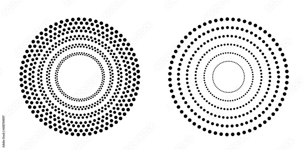 Design elements symbol Editable color halftone frame dot circle pattern ...