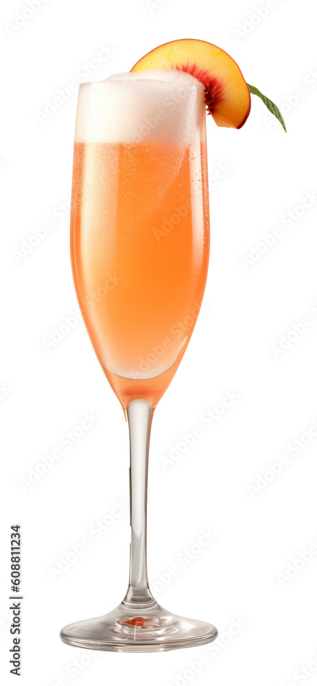 Bellini orange drink coctail isolated on the transparent background PNG ...