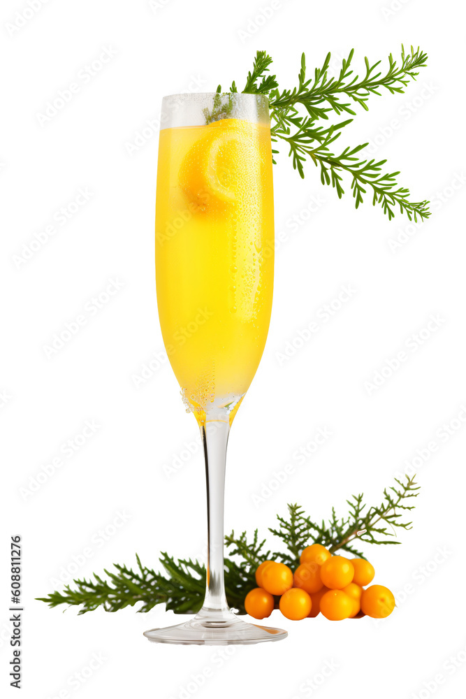 Mimosa drink coctail isolated on the transparent background PNG. AI ...